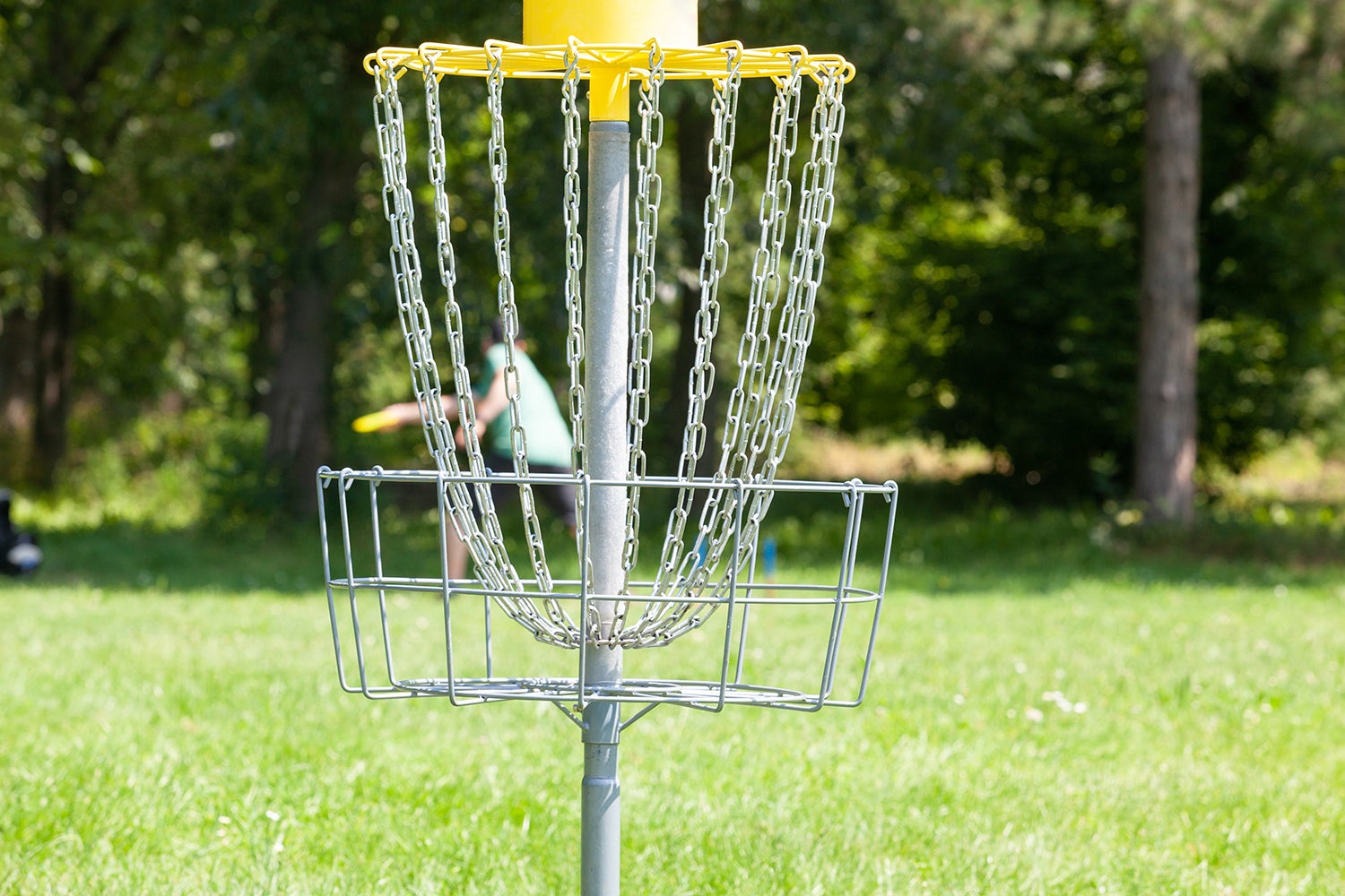 Disc Golf through the woods at Camp Kanata